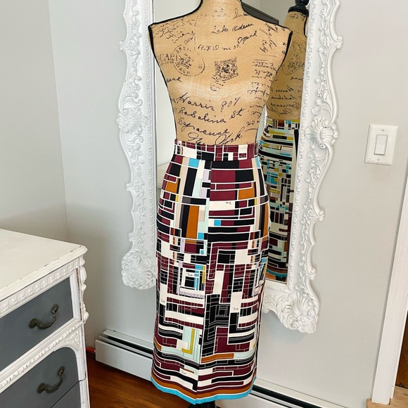 Emilio Pucci | Skirts | Authentic Emilio Pucci Logo Covered Pencil ...